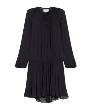 Isabel Marant Étoile Long Sleeve Drawstring Pleated Dress