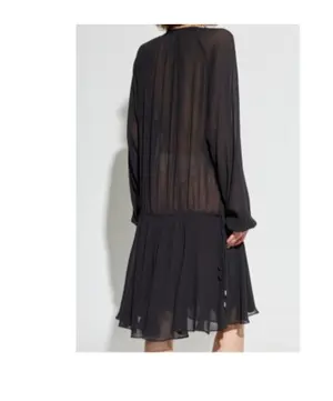Isabel Marant Étoile Long Sleeve Drawstring Pleated Dress