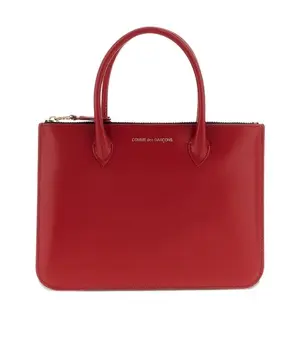 Comme Des Garçons Logo Printed Handbag - Red