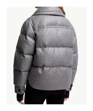 Moncler Sandane Metallic Wool Blend Short Down Jacket