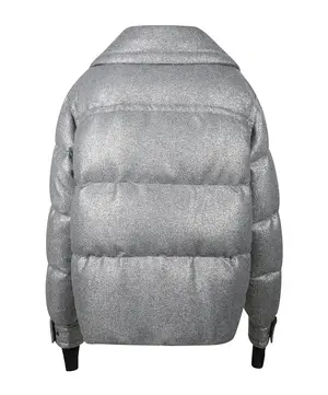 Moncler Sandane Metallic Wool Blend Short Down Jacket