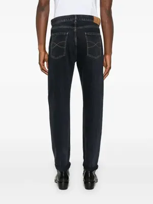 Brunello Cucinelli Logo-embroidered Jeans - Black