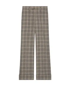 Gucci Prince Of Wales Checked Tailored Trousers - Gray