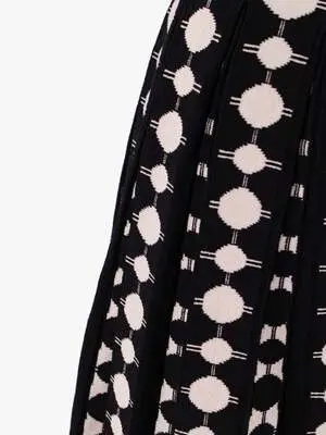 Tory Burch All-over Geometric Pattern Pleated Skirt