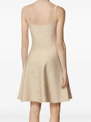 Versace Barocco Jacquard Sleeveless Flared Mini Dress