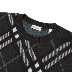 Burberry Argyle Pattern Crewneck Pullover - Black