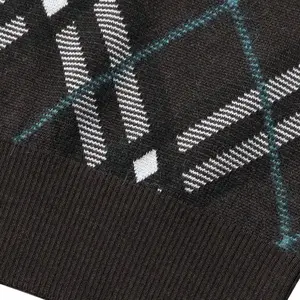 Burberry Argyle Pattern Crewneck Pullover - Black