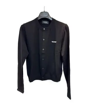 We11Done Embroidered Logo Cardigan - Black
