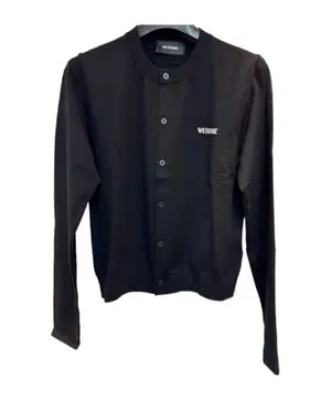 We11Done Embroidered Logo Cardigan - Black