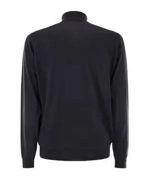 John Smedley Barrow High Neck Knitwear With Quarter Zip - Black