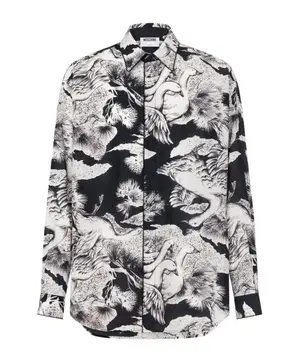 Moschino Swan-print Buttoned Shirt