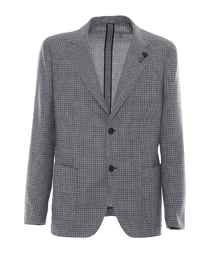 LARDINI Single-breasted Tailored Blazer - Gray