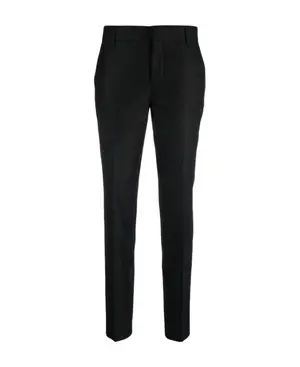 Ami Concealed Front Fastened Tapered Trousers - Black
