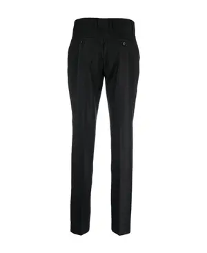 Ami Concealed Front Fastened Tapered Trousers - Black