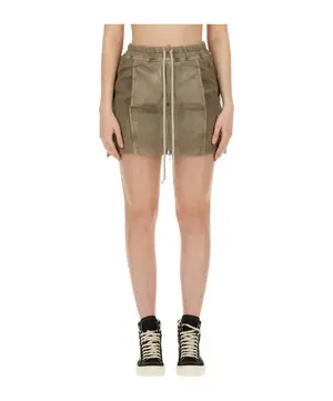 Rick Owens Lido Drawstring Mini Skirt - Brown