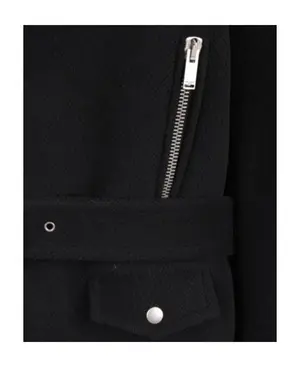 Saint Laurent Zip-up Belted Coat