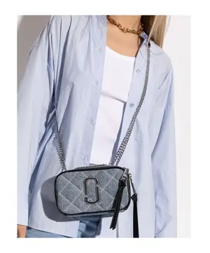 Marc Jacobs Quilted Denim Softshot Bag - Gray