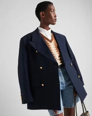 Prada Double-breasted Cotton Satin Jacket