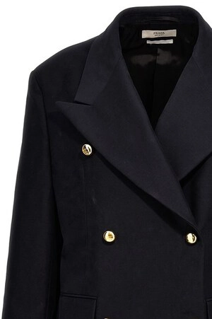 Prada Double-breasted Cotton Satin Jacket