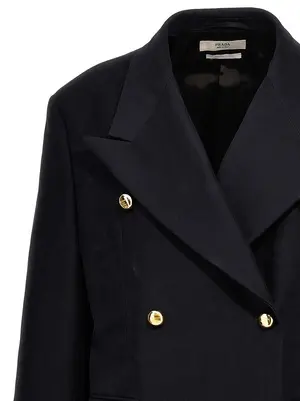 Prada Double-breasted Cotton Satin Jacket