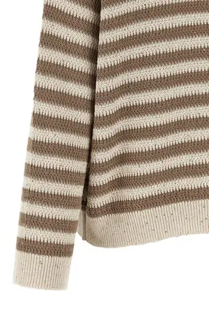 Brunello Cucinelli Striped Crew Neck Pullover - No