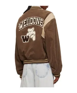 We11Done Striped Rib-knit Casual Jacket