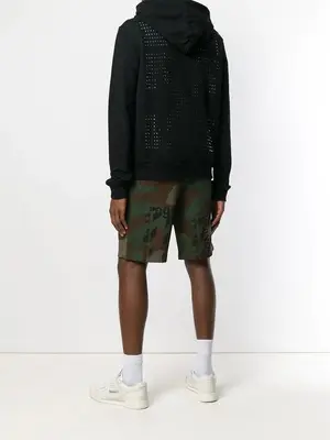 Off-White Embellished Logo Zip-up Hoodie - Black