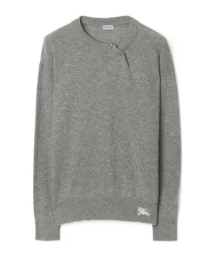 Burberry Logo Intarsia-knit Crewneck Jumper - Gray