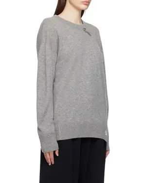 Burberry Logo Intarsia-knit Crewneck Jumper - Gray