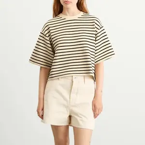 ANINE BING Striped Crewneck T-shirt