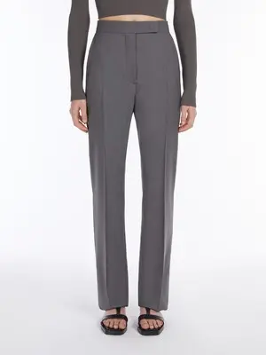 Max Mara Straight-cut Wool, Mohair, And Silk Trousers