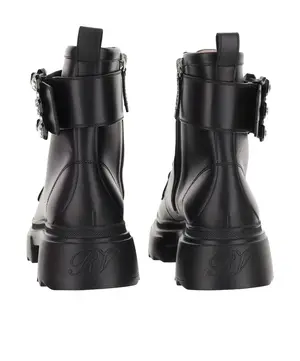 ROGER VIVIER Embellished Lace-up Combat Boots