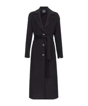 Pinko Single-breasted Belted Coat