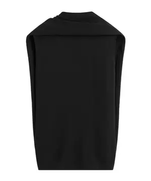 TOTEME Sleeveless Cocoon Cape Blouse - Black