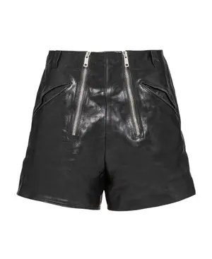 Prada Leather Shorts With Double Zip Front