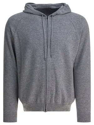Herno Zip-up Knitted Hoodie - Gray