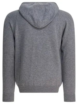 Herno Zip-up Knitted Hoodie - Gray
