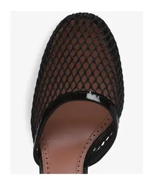 Alaïa High Fishnet Pumps With Ankle Strap - Black