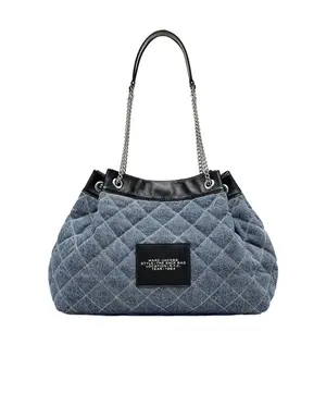 Marc Jacobs Quilted Denim Large Chain Sack Bag - Gray
