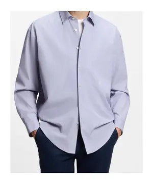 Hugo Boss Relaxed-fit Shirt In Striped Cotton Poplin