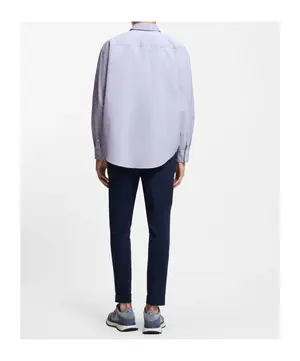 Hugo Boss Relaxed-fit Shirt In Striped Cotton Poplin