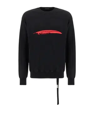 ANN DEMEULEMEESTER Logo Printed Crewneck Sweatshirt - Black