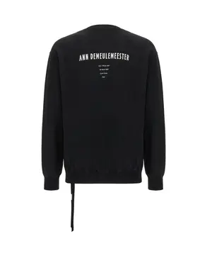 ANN DEMEULEMEESTER Logo Printed Crewneck Sweatshirt - Black