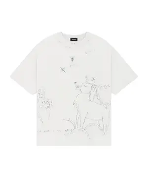 We11Done Graphic Print Cotton T-shirt - Ivory