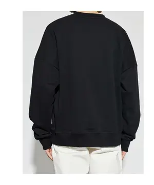 Balmain Flocked Logo Crewneck Sweatshirt - Black