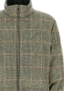 Thom Browne Reversible Funnel Neck Down Jacket With Graphic Pattern