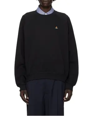 VIVIENNE WESTWOOD Logo Embroidered Crewneck Sweatshirt - Black