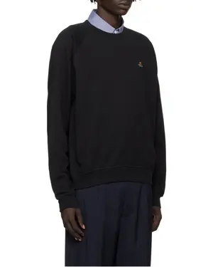 VIVIENNE WESTWOOD Logo Embroidered Crewneck Sweatshirt - Black