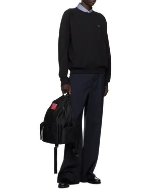 VIVIENNE WESTWOOD Logo Embroidered Crewneck Sweatshirt - Black
