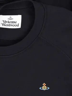 VIVIENNE WESTWOOD Logo Embroidered Crewneck Sweatshirt - Black